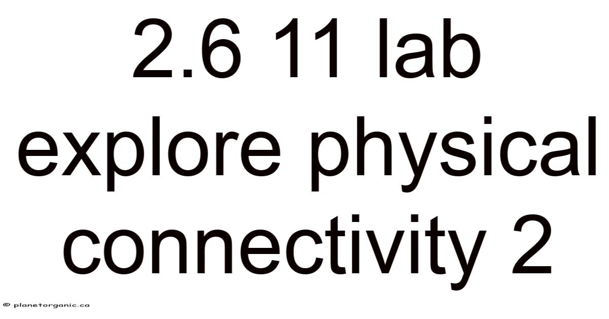 2.6 11 Lab Explore Physical Connectivity 2