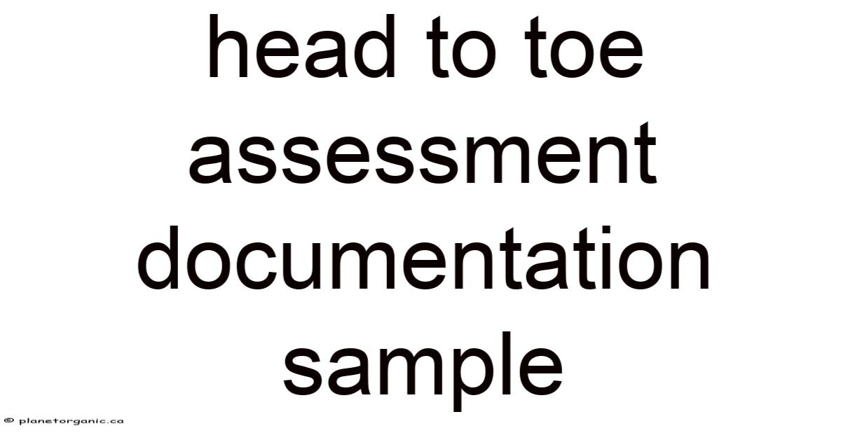 Head To Toe Assessment Documentation Sample