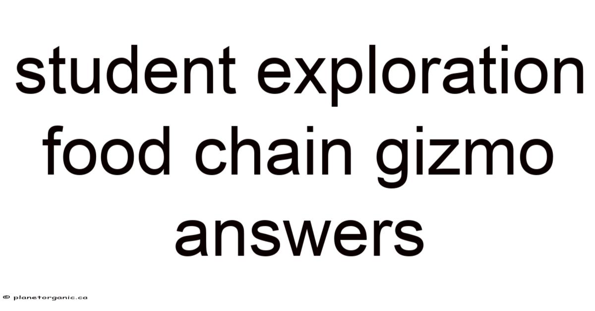 Student Exploration Food Chain Gizmo Answers