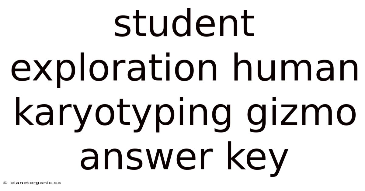 Student Exploration Human Karyotyping Gizmo Answer Key